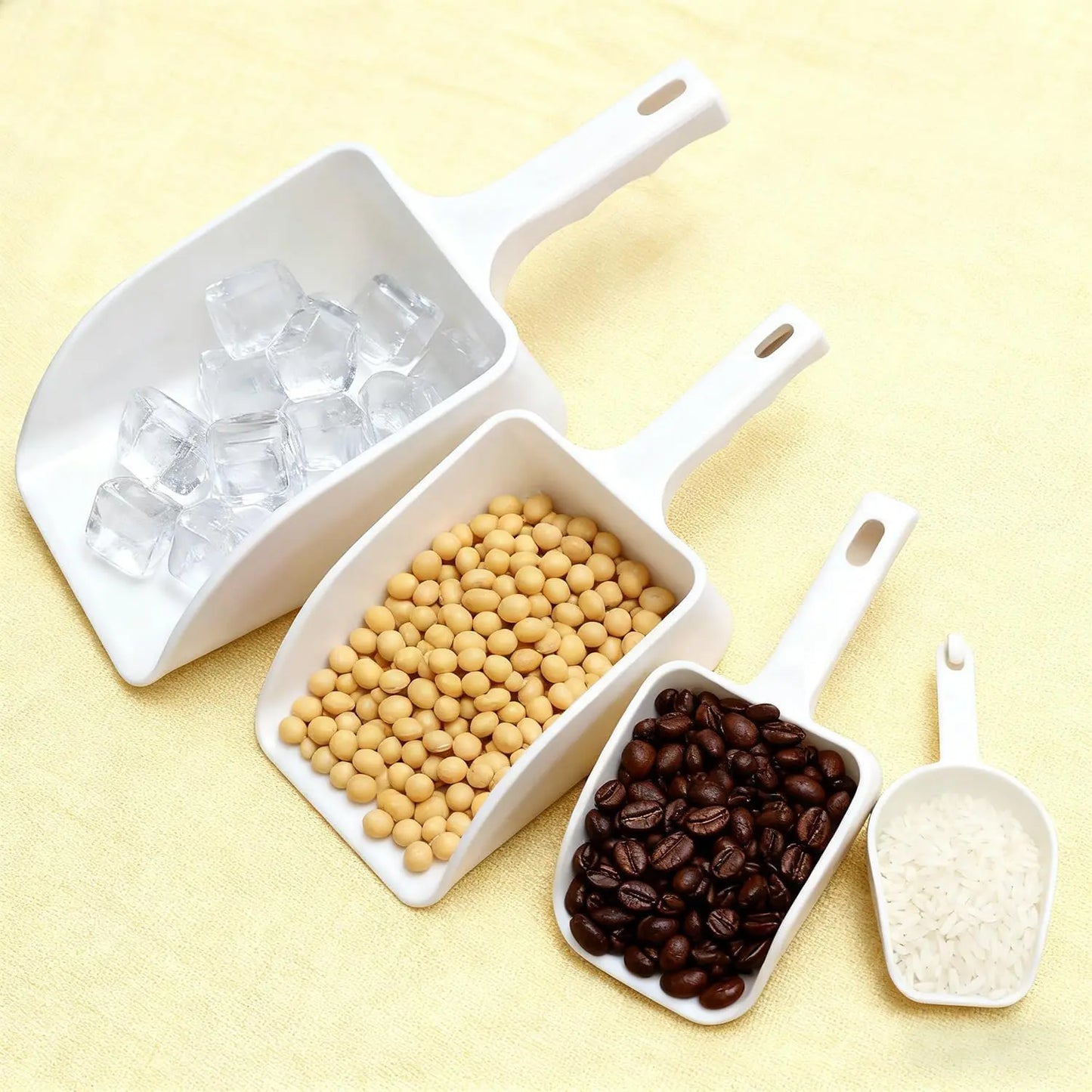 Food Grade PP Ice Scoop Set of 4, Includes 6oz,16oz,48oz,80oz – GSEICE